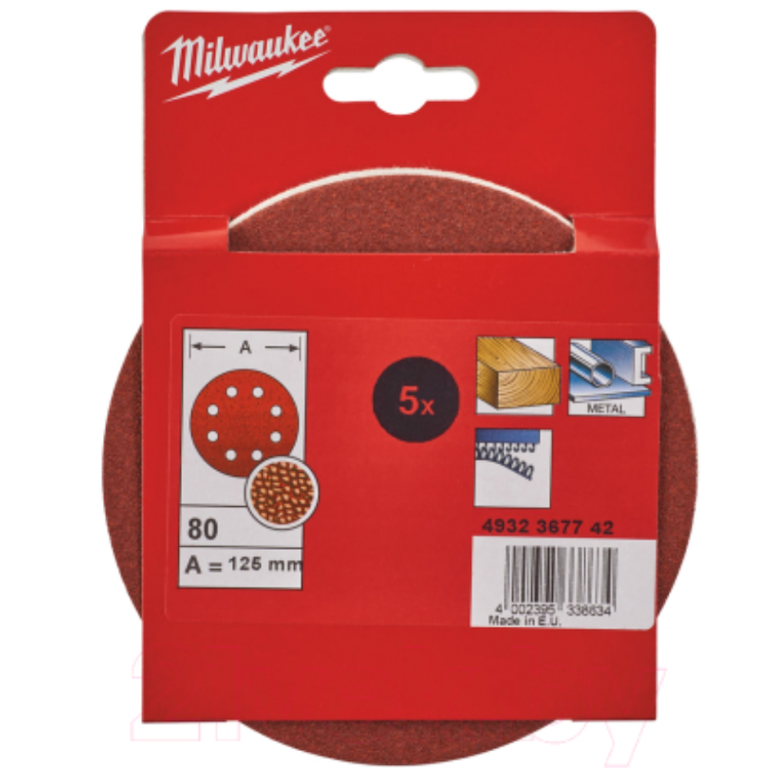Milwaukee – Brusni papir za ekscentričnu brusilicu, okrugli, 125 mm, G 80 – 4932367742