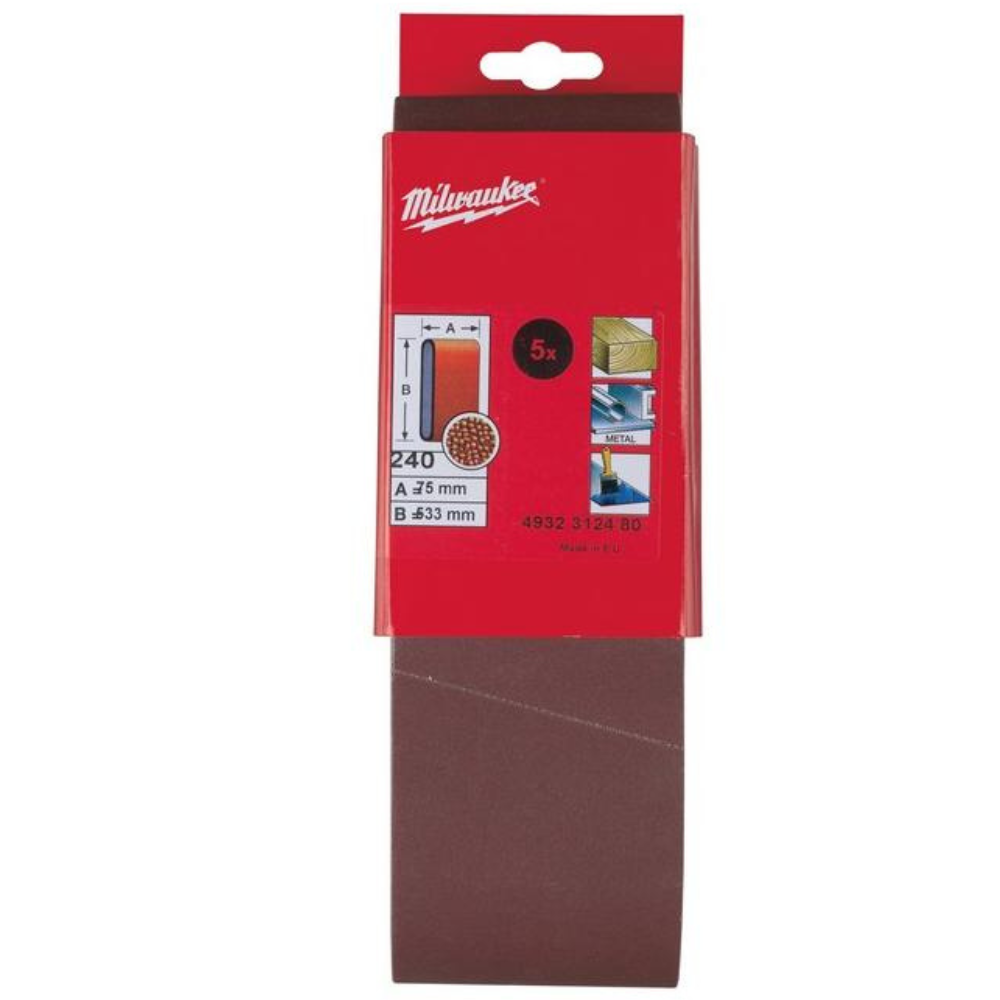 Milwaukee – Brusni papir za tračnu brusilicu, G 240, 75 x 533 mm – 4932312480