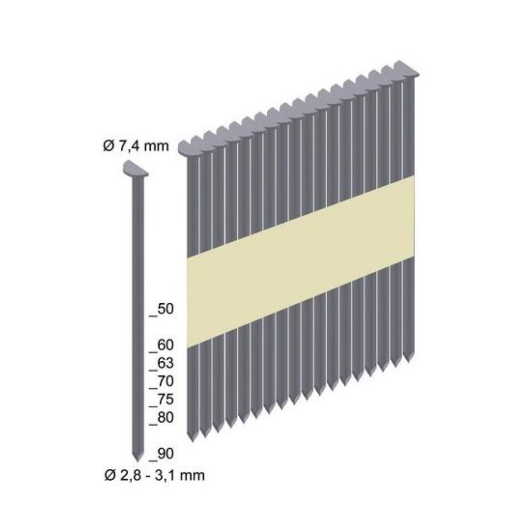 MILWAUKEE – Ekseri sa D-glavom za M18 FFN, 2,8 x 80 mm, 34° – 4932478399