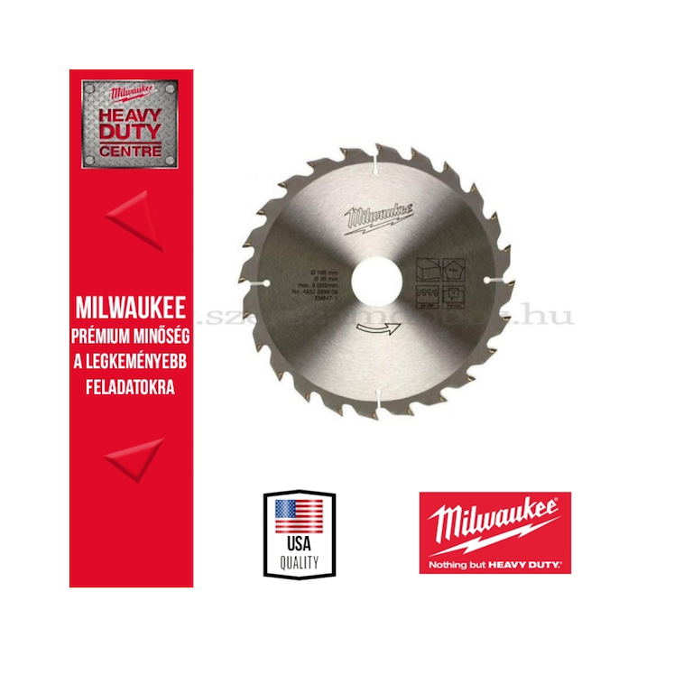 Milwaukee – List kružne testere za drvo, 165 x 30 mm, 24 zuba – 4932399909