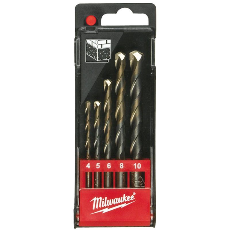 Milwaukee – Set burgija za beton, cilindrična drška, 2-rezna, 4 – 10 mm – 4932352333
