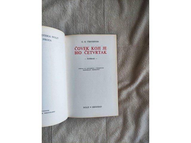 Čovek koji je bio četvrtak,G.K. Česterton
