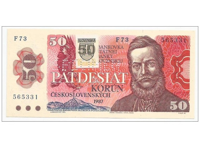 SLOVACKA 50 korun 1993 (1987) UNC SPECIMEN RRR