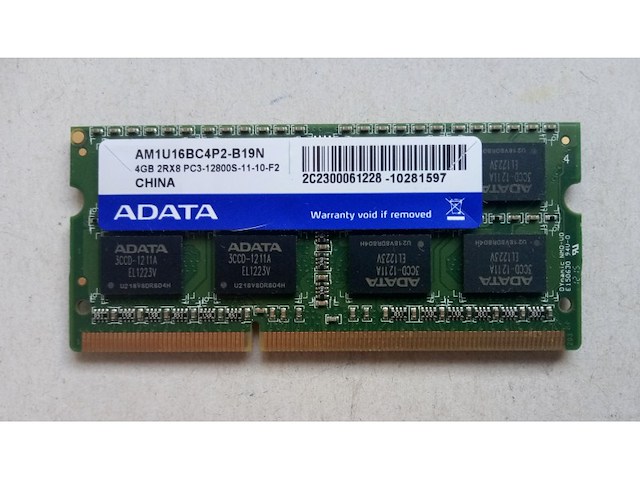RAM ADATA 4GB 2RX8 PC3-12800S-11-10-F2
