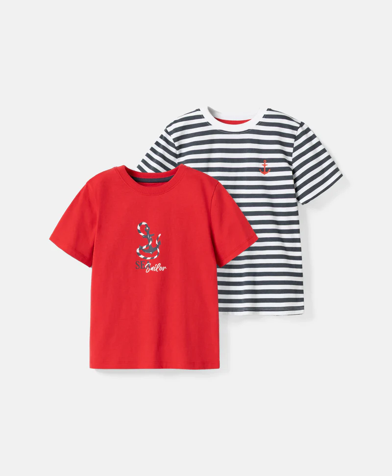 Set dečijih majica sa motivom sidra od 100% pamuka