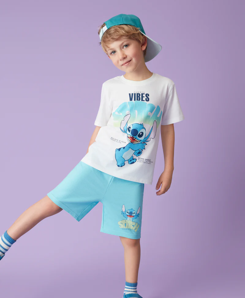 Tirkizni šorts za dečake Stitch 100% pamuk