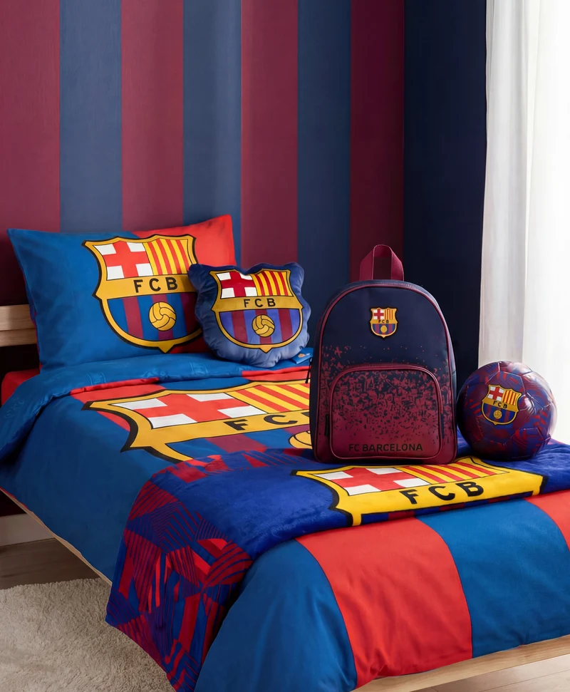 Komplet posteljine FC Barcelona 140x200 cm, jastučnica 50x60 cm 100% pamuk