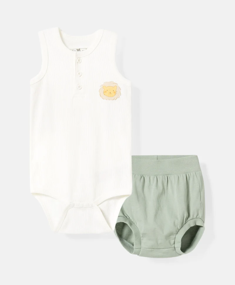 Bebi set body i bloomers sa motivom lava 100% pamuk