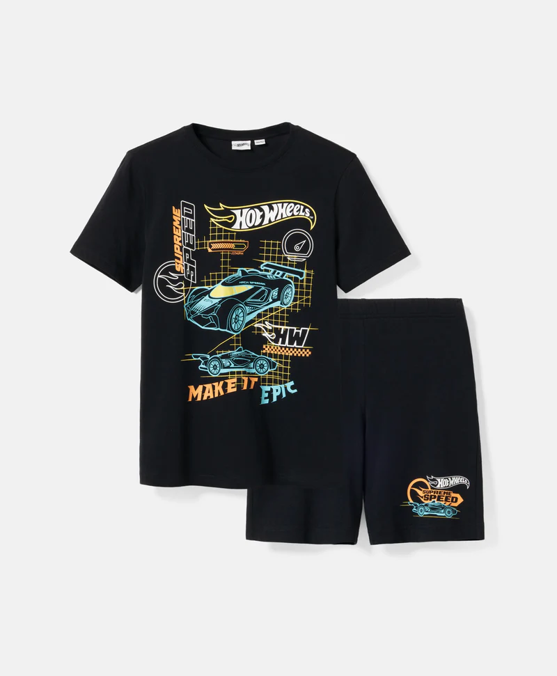 Pidžama za dečake Hot Wheels 100% pamuk