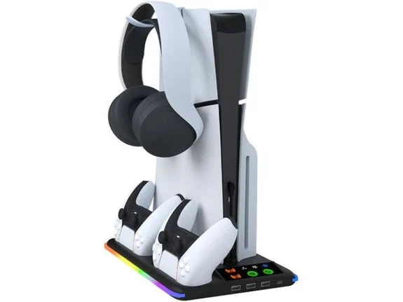 HA8008 EL RGB multifunkcionalni punjač i cooler za PS5 konzolu crni