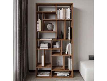 HANAH HOME Polica za knjige Nicola Antique Walnut