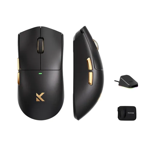 Bežični gaming miš MCHOSE K7 Ultra Black /PAW3950/8KHz pooling/Omron Mechanical