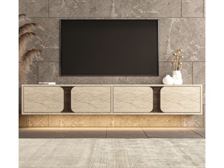 HANAH HOME TV polica Helen Travertine Walnut