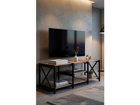 HANAH HOME TV polica TV Unit Shelf Black