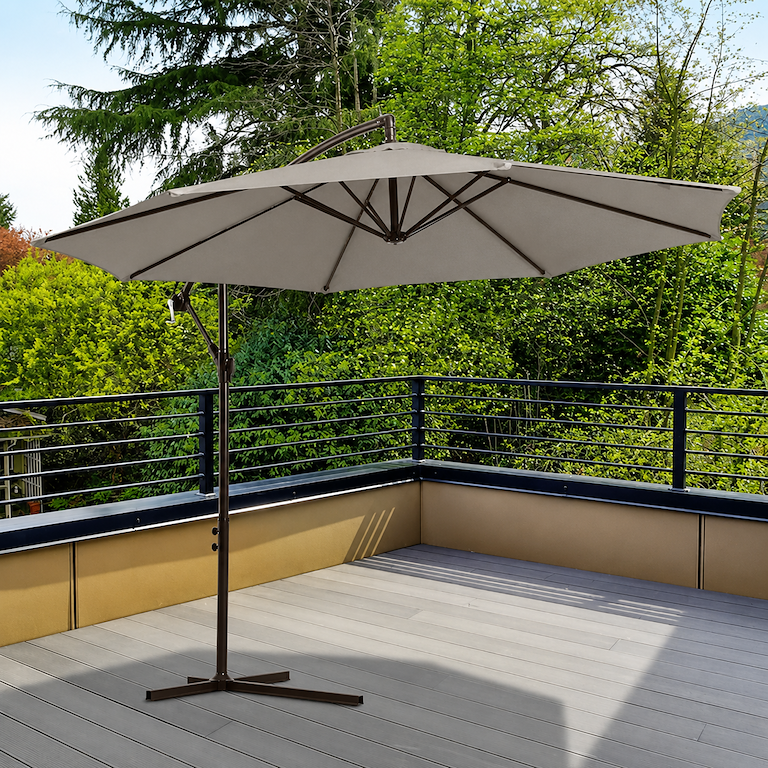 Baštenski suncobran 3 m sa zglobom Parasol kapucino