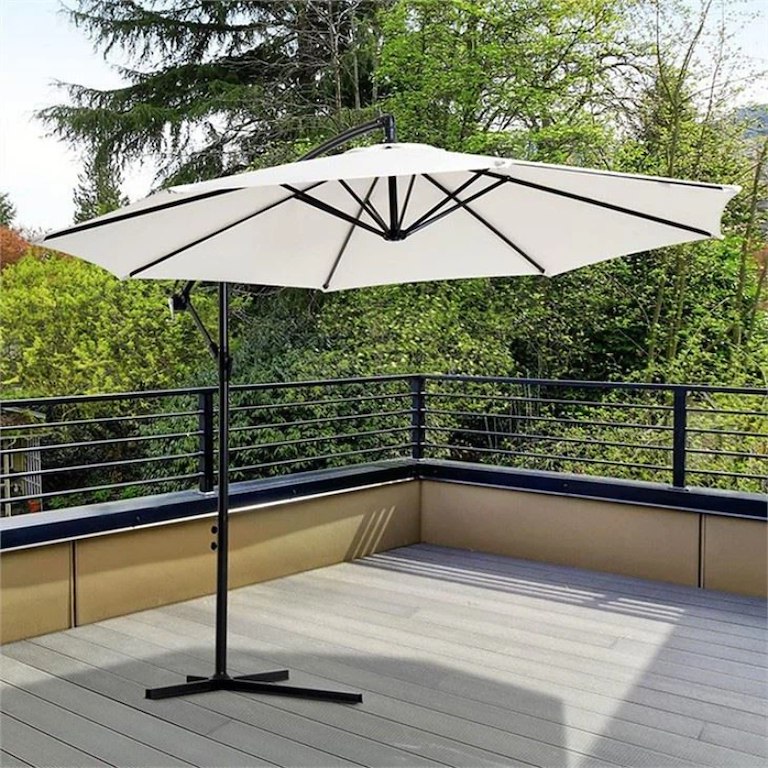 Baštenski suncobran 3 m sa zglobom Parasol bela