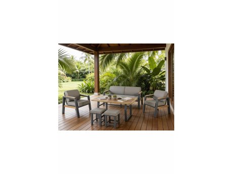 HANAH HOME Baštenske garniture Leo 3+1+1+2 Grey
