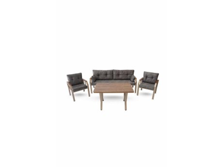 HANAH HOME Baštenska garnitura 3+1+1 Grey