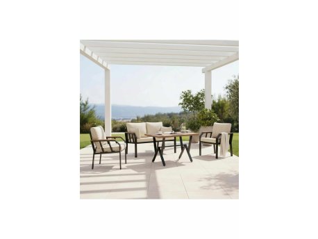 HANAH HOME Baštenska garnitura Nergiz 2+1+1 Mink