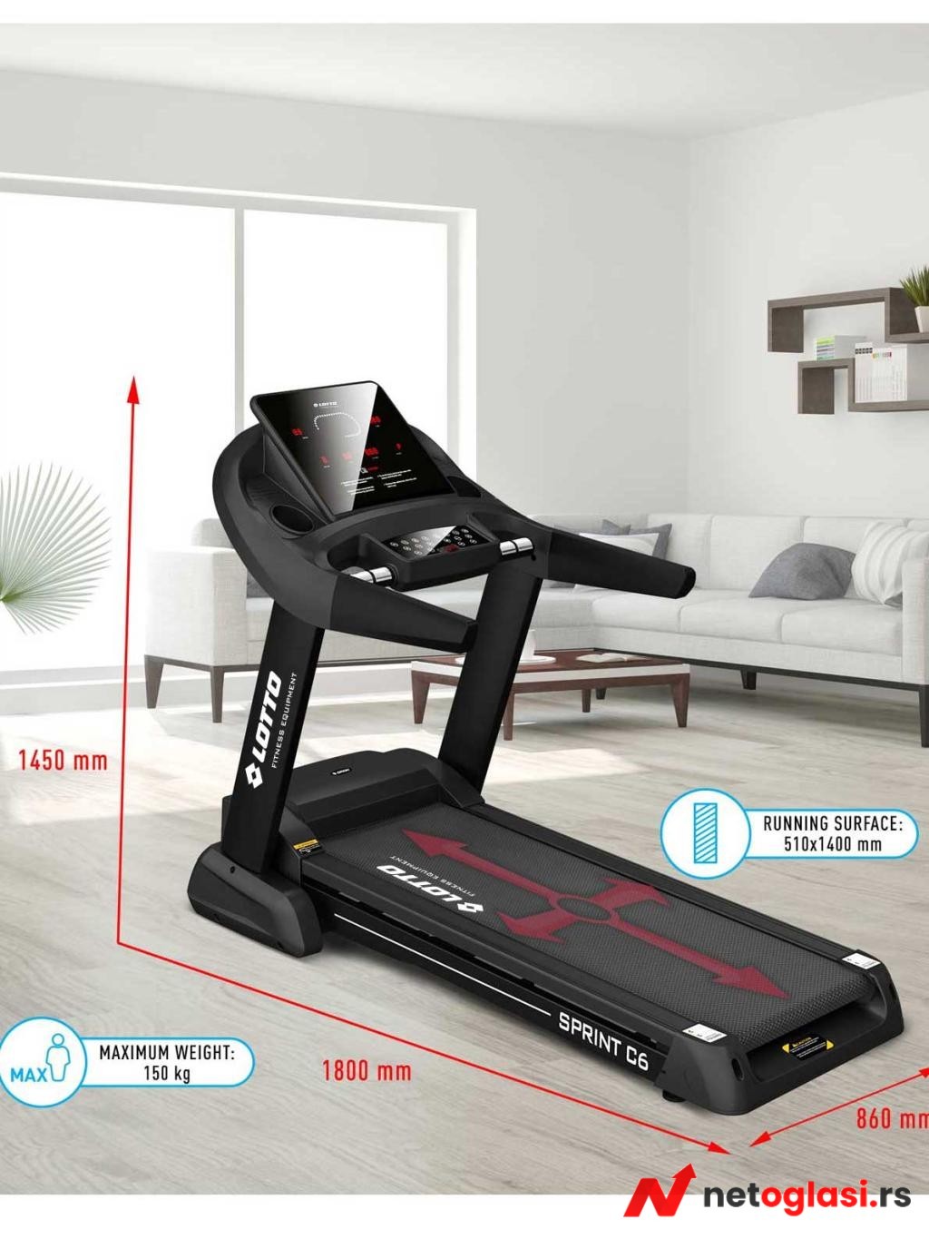 Lotto fitness traka za trcanje sprint c6 20km/4ks
