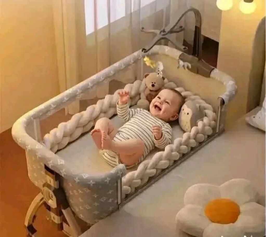 Kolevka/krevet za bebe sa mrežom protiv komaraca + dusek NOVO sivi i