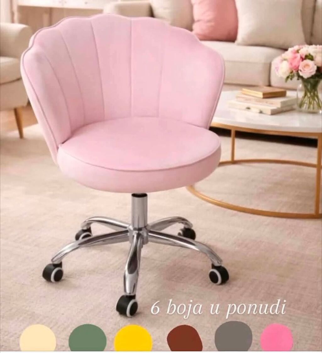 Elegantna okretna stolica u obliku školjke    Prelepe Flower stolice