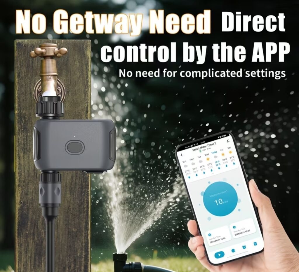 Pametni WiFi Tajmer za Zalivanje 3/4" APP Kontrola IPX5 Novo