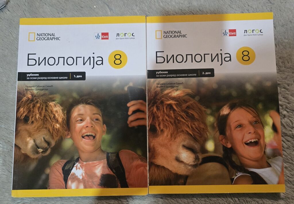 BIOLOGIJA 8 klett - novi Logos, National geographic udžbenik 1. I 2