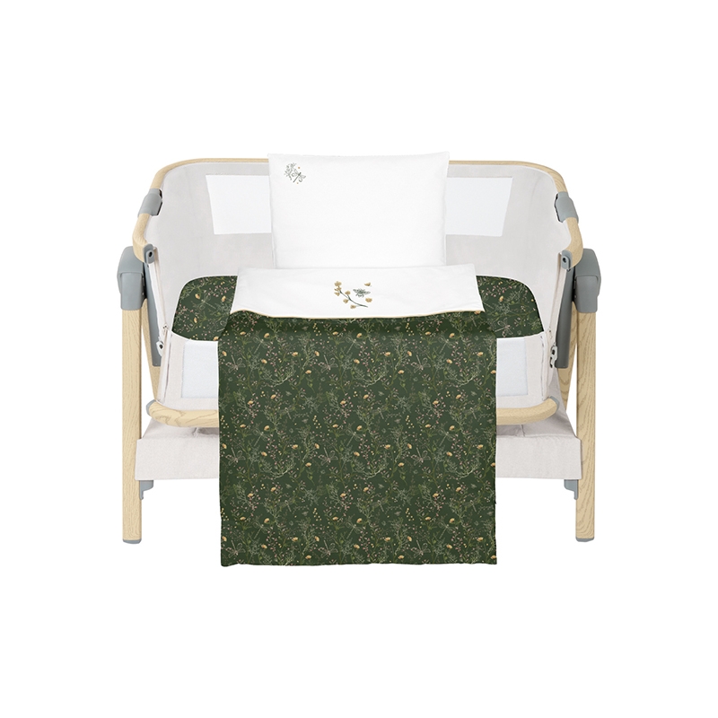 KIKKA BOO POSTELJINA ZA KOLEVKU (5 DELOVA) SECRET GARDEN GREEN