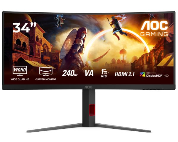 AOC 34 inča CU34G4Z WQHD 3440×1440 Fast VA 240 Hz FreeSync zakrivljeni gaming monitor