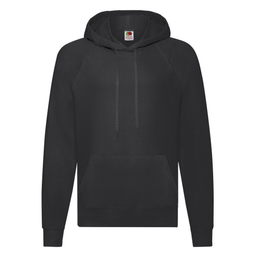 FRUIT OF THE LOOM, LIGHTWEIGHT HOODED SWEAT, MUŠKI DUKS SA KAPULJAČOM, CRNA , XL