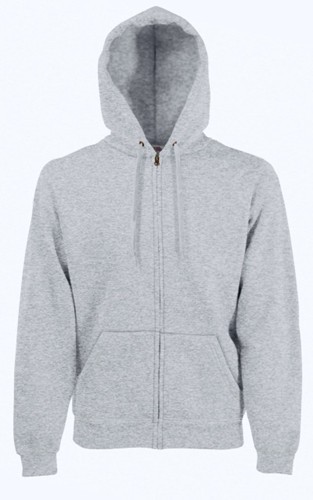 FRUIT OF THE LOOM, CLASSIC HOODED SWEAT JACKET, UNISEX DUKS SA KAPULJAČOM I CIBZAROM, PEPELJASTO SIVA, XL