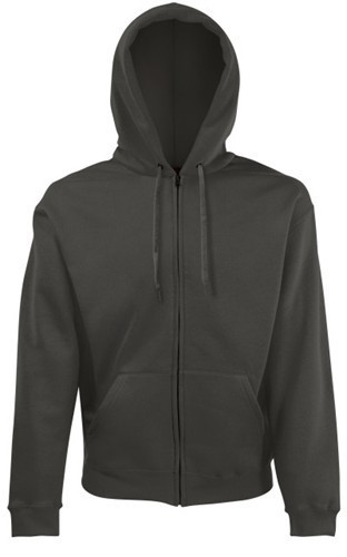FRUIT OF THE LOOM, CLASSIC HOODED SWEAT JACKET, UNISEX DUKS SA KAPULJAČOM I CIBZAROM, SVETLO GRAFIT, M