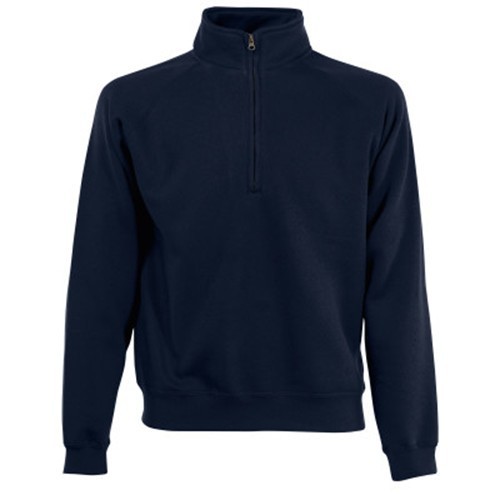 FRUIT OF THE LOOM, CLASSIC ZIP NECK SWEAT, UNISEX DUKS SA CIBZAROM, TAMNO TEGET, XL