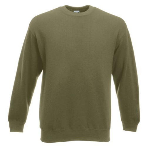 FRUIT OF THE LOOM, PREMIUM SET-IN SWEAT, KLASIČNI PREMIUM MUŠKI DUKS, MASLINASTO ZELENA, XL