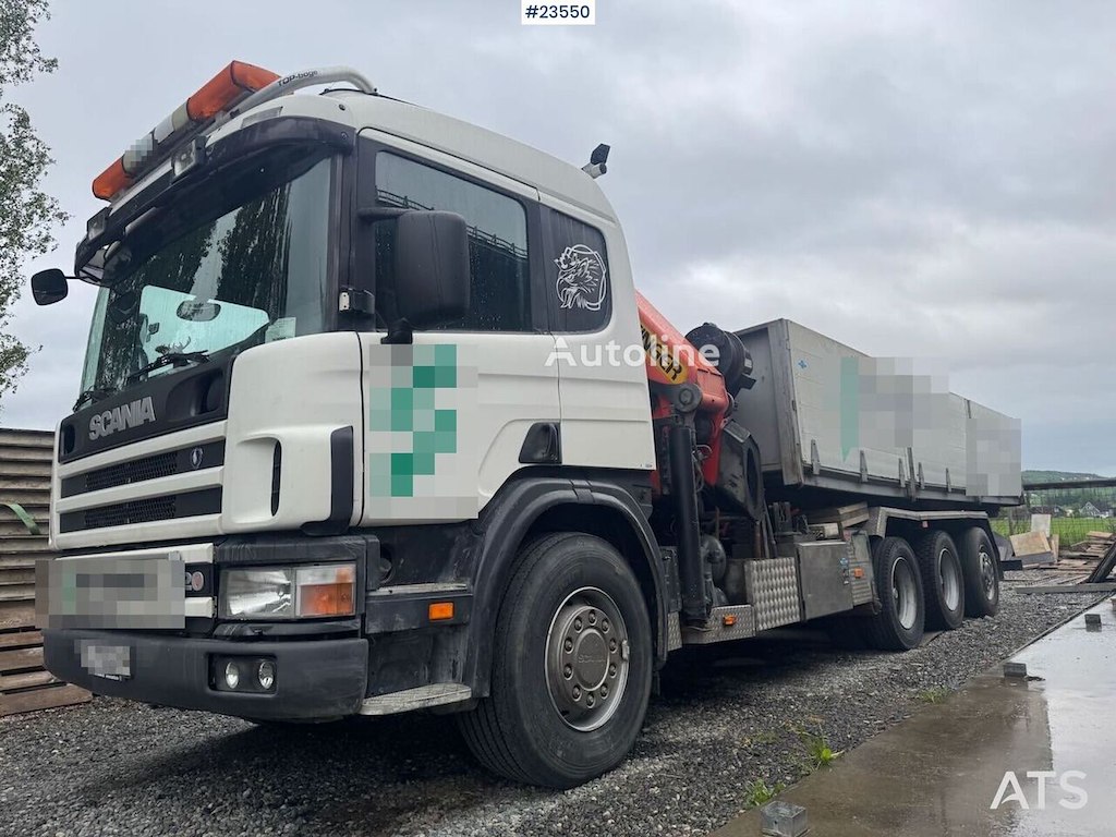 Scania P124 Tridem Krok/Kranbil - Krokkasse og flak kiper