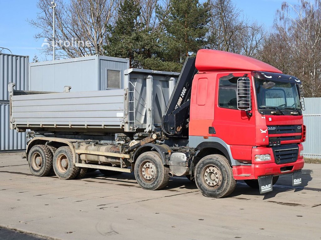 DAF CF 85.460, 32 TUN, 8x4, LANOVÝ NOSIČ KONTEJNERŮ, TŘÍSTRANNÉ SKLÁ kiper