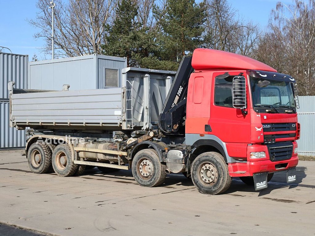 DAF CF 85.460, 32 TUN, 8x4, LANOVÝ NOSIČ KONTEJNERŮ, TŘÍSTRANNÉ SKLÁ kiper
