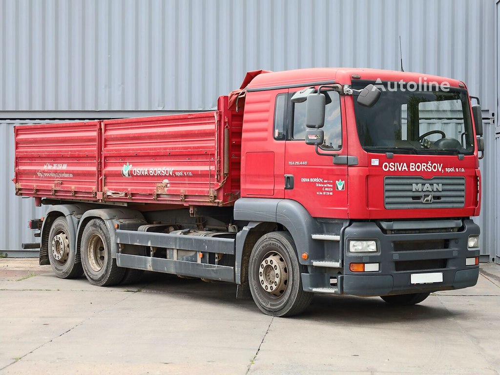 MAN TGA 26.440, 6x4, 26 TUN, HARDOX, TŘÍSTRANNÉ SKLÁPĚNÍ, 17 CBM, NÁ kiper