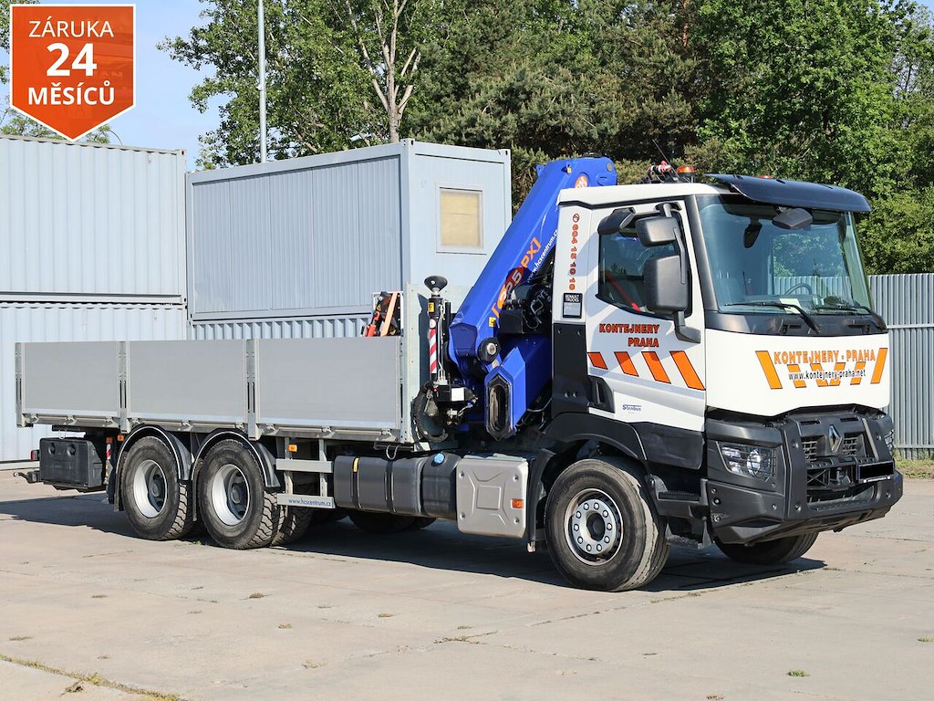 Renault C 460, 6x4, EURO 6, 26 TUN, HYDRAULICKÁ RUKA PM 32525 PX NA DO ( kamion s ravnom platformom
