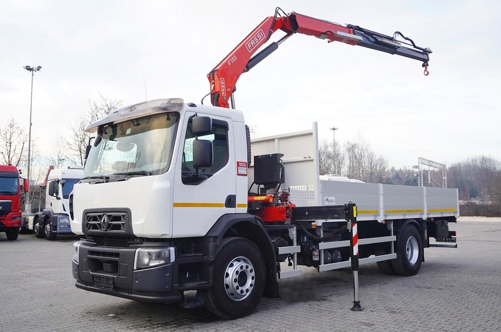 Renault C280 DTI 8 / FASSI F135A.22 Crane kamion s ravnom platformom