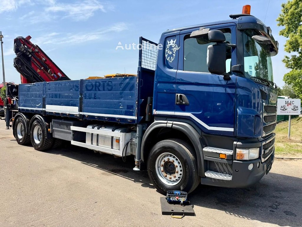 Scania G480 6x4 PRITSCHE + (31m) KRAN HMF 4720 K7 + JIB FJ600 K3 - RETA kamion s ravnom platformom