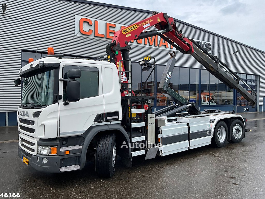 Scania P 340 CNG Euro 6 Palfinger 26 Tonmeter laadkraan Just 255.592 km kamion rol kiper