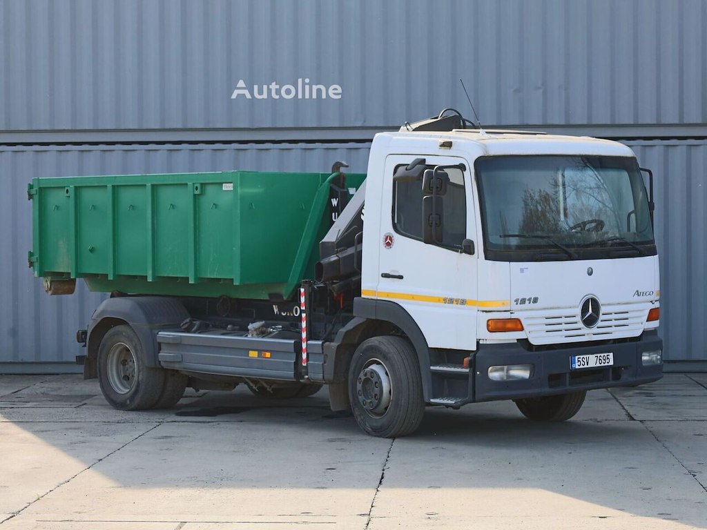 Mercedes-Benz ATEGO 1218, HYDRAULICKÁ RUKA HMF 602, ŽELEZNÝ KONTEJNER kamion rol kiper