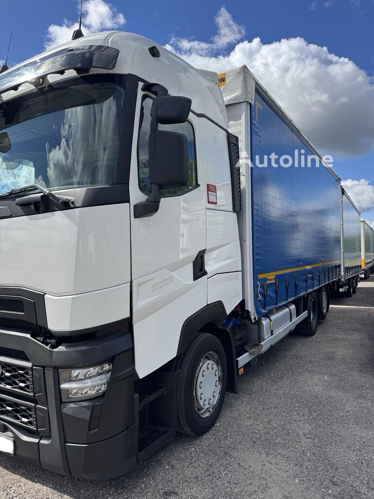 Renault T480 kamion sa klizna zavesa cerada + prikolica sa kliznom ceradom