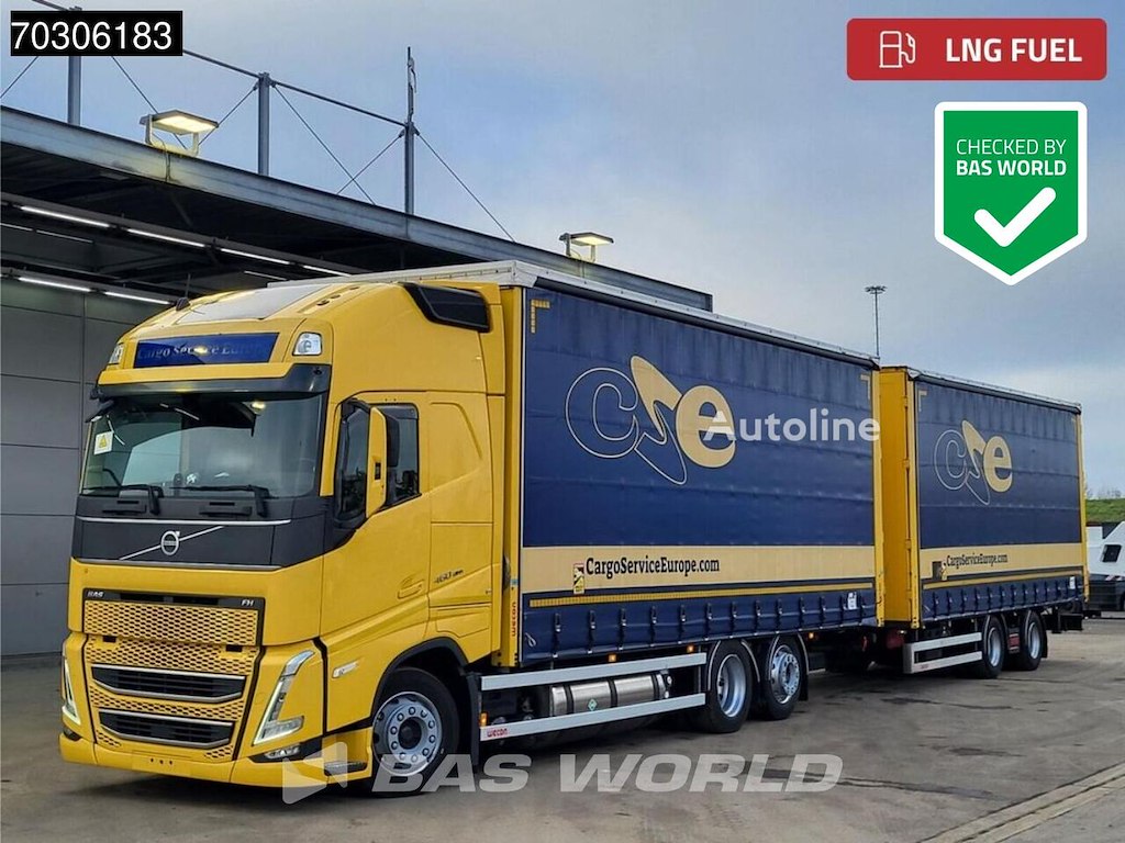 Volvo FH 460 6X2 Curtainsider Combi LNG Engine Sliding roof Lift Axle kamion sa klizna zavesa cerada + prikolica sa kliznom ceradom
