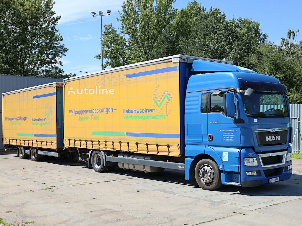 MAN TGX 18.360, EURO 5, 18 TUN, RETARDÉR, 19 PALET+PŘÍVĚS KRONE, 19 kamion s ceradom + prikolica sa ceradom