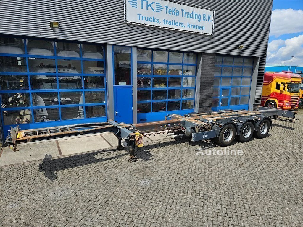 Pacton T3-010 multi chassis geschoopeerd 2x liftas BPW poluprikolica za prevoz kontejnera