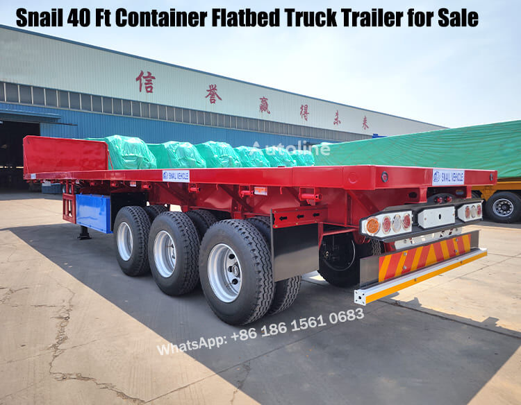 Nova Snail Snail 40 Ft Container Flatbed Truck Trailer for Sale in Zambia poluprikolica platforma