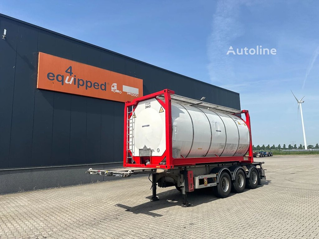 Van Hool 20FT/30FT ADR CHASSIS + 20FT TANKCONTAINER 25.000l /1-COMP. poluprikolica-šasija